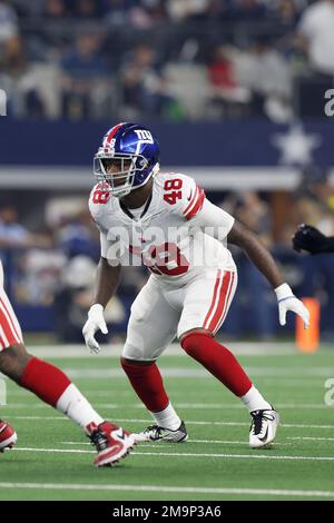 New York Giants linebacker Tae Crowder (48) reacts against the Detroit ...