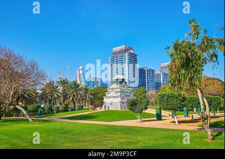 DUBAI, UAE - MARCH 4, 2020: The castle like building of Madinat Arena ...