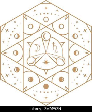 Sun and eye esoteric occult pentagram, magic tarot sign. All-seeing eye ...