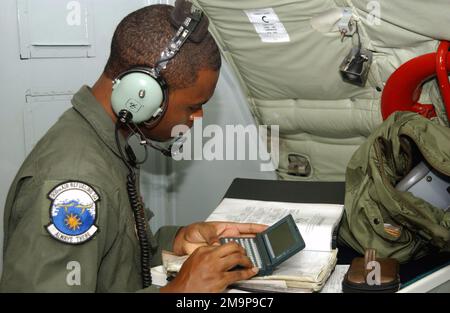A boom operator with the 909th Air Refueling Squadron refuels a B-52H ...