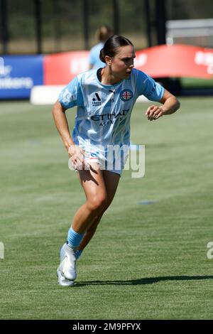 Emma Checker of Melbourne City warms up before the match between ...