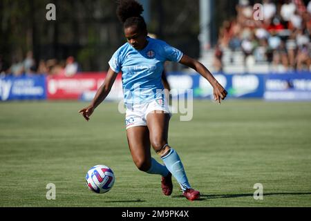 Naomi Thomas-Chinnama of Melbourne City warms up before the match ...