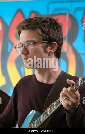 Moon Taxi films a session in Brooklyn Stock Photo - Alamy