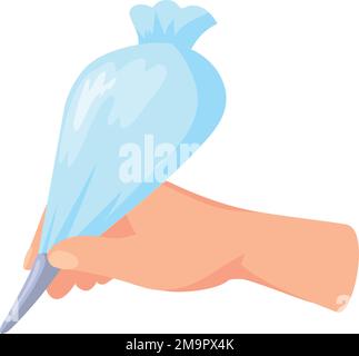 Hand drawn pastry Icing bag with nozzle. Baking piping bag. Vector ...
