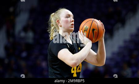 Iowa forward Addison O'Grady during an NCAA basketball game on Thursday ...