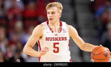Nebraska's Sam Griesel (5) plays against Boston College during the ...