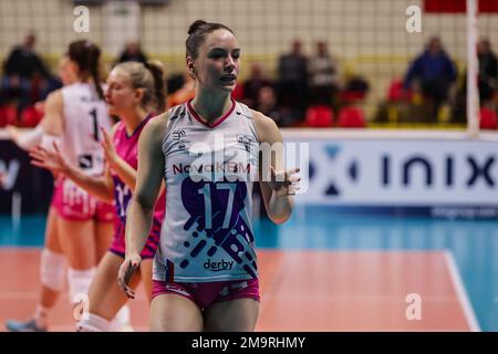 Lorena Lorber Fijok #17 of Nova KBM Branik Maribor in action during CEV ...