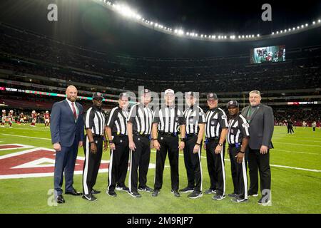 NFL referees from left, side judge Greg Bradley (98), referee Terry ...
