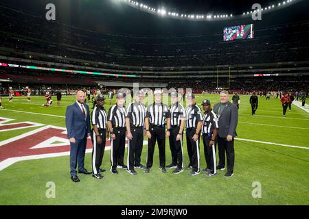 NFL referees from left, side judge Greg Bradley (98), referee Terry ...