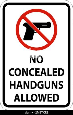 Gun Law Sign No Concealed Handguns Allowed Sign Stock Vector Image ...