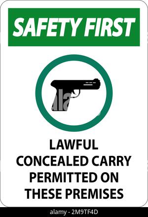 Safety First Firearms Allowed Sign Handguns Only Stock Vector Image ...