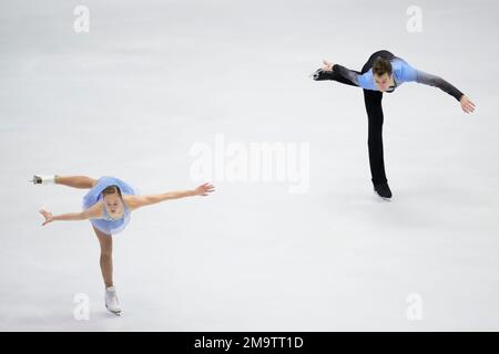 Brooke Mcintosh, left, and Benjamin Mimar of Canada perform in the ...