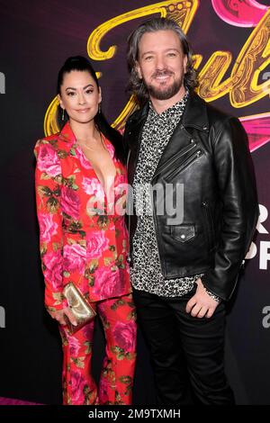 Jennifer HuYoung and JC Chasez attend the Elton John AIDS Foundation's ...