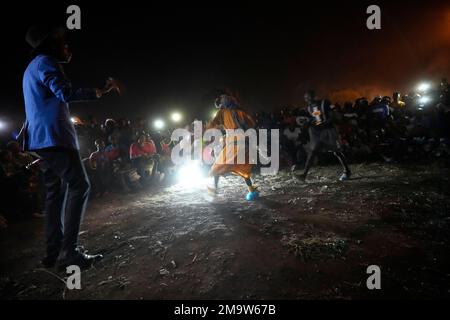 Gule Wamkulu dance secretive society members in gory masks and colorful ...
