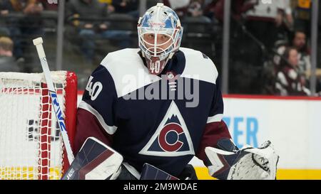 Colorado Avalanche goaltender Alexandar Georgiev (40) in the first ...