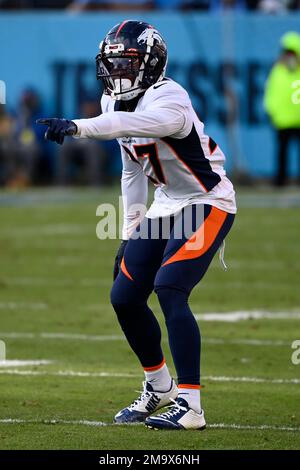 Denver Broncos cornerback Damarri Mathis (27) tries to tackle Carolina ...