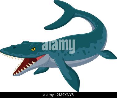 Mosasaurus dinosaur swimming ancient reptile. Amphibian large basal ...