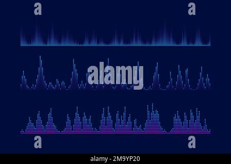 Audio player interface with sound wave, loading progress bar and buttons. Simple mediaplayer ...