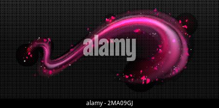 Shimmering wind vortex with pink leaves. Vector realistic illustration ...