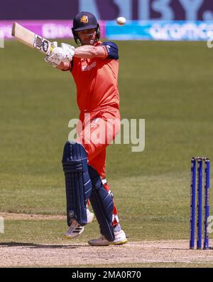 Netherlands' Colin Ackermann bats during the T20 World Cup cricket ...
