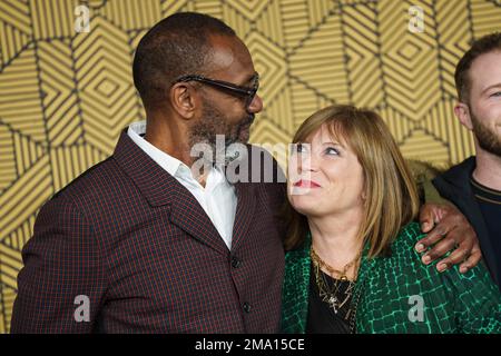 Sir Lenny Henry and Lisa Makin attending the South Bank Sky Arts Awards ...