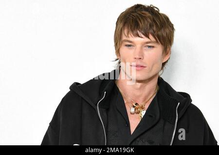 Jordan Barrett attends the Givenchy Menswear Fall-Winter 2023-2024 show ...