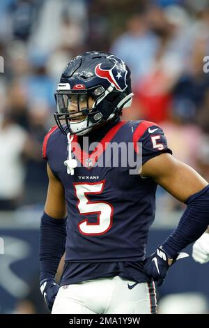 Houston Texans defensive back Jalen Pitre (5) takes part in a drill ...