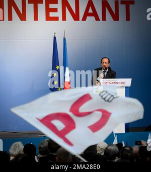 BORDEAUX, FRANCE - APRIL, 19 2012: Francois Hollande campaigning in the ...