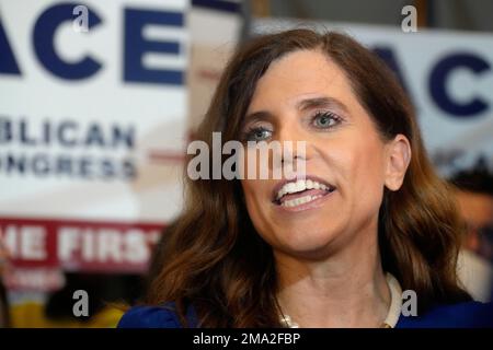 Rep. Nancy Mace (R-S.C.) speaks with reporters outside the U.S. Capitol ...