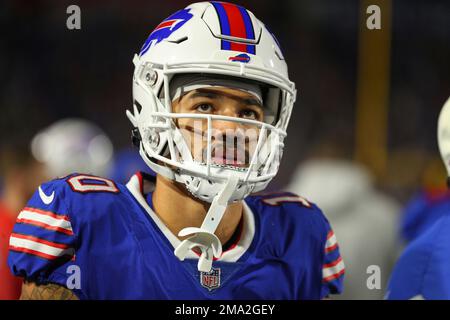 Buffalo Bills wide receiver Khalil Shakir runs on the field during the ...