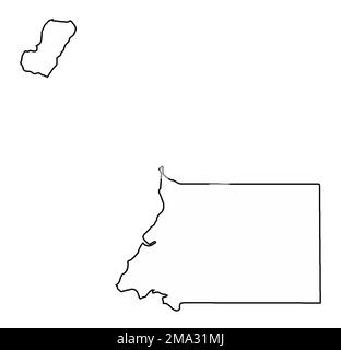 Equatorial Guinea outline silhouette map Stock Photo - Alamy