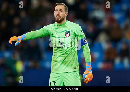 Jan Oblak of Atletico de Madrid gestures during the Spanish League, LaLiga EA Sports, football ...