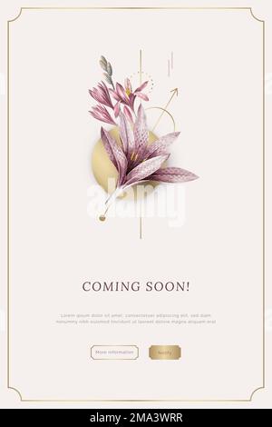 Coming soon shopping template vector social media ad in geometric ...