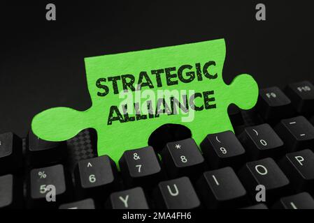 Inspiration showing sign Strategic Alliance, Word for a bond between ...