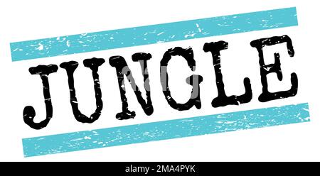 JUNGLE text written on blue-black lines stamp sign Stock Photo - Alamy