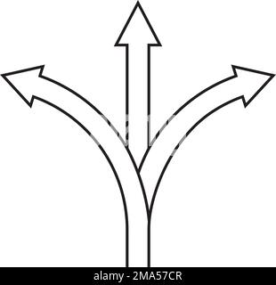 Three, Way, Fork, road, sign, vector Stock Vector Image & Art - Alamy