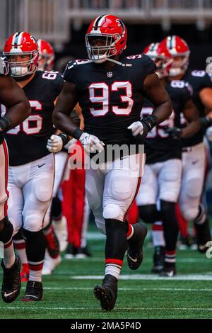 Atlanta Falcons defensive tackle Timmy Horne (93) reacts during an NFL ...