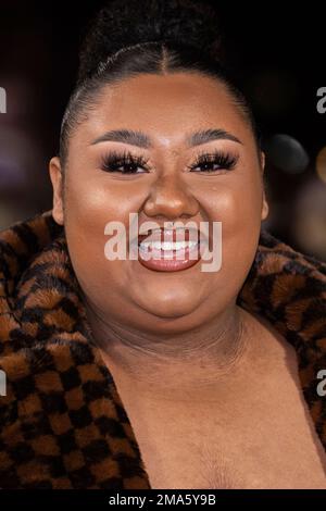 Miah Carter poses for photographers upon arrival for the premiere of the film 'Bullet Train' in ...