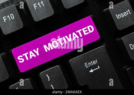 Text caption presenting Stay Motivated, Word Written on Reward yourself ...