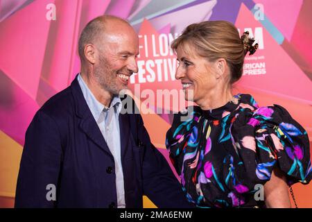 Director Hugo Blick and Elinor Morriston pose for photographers upon ...