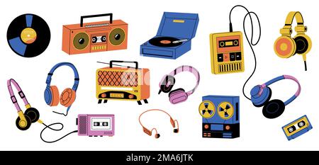 Old-fashioned music player cartoon illustration Stock Vector Image ...