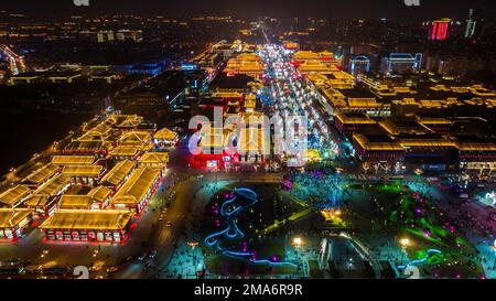 Aerial photo shows spectacular lights illuminating the Datang ...
