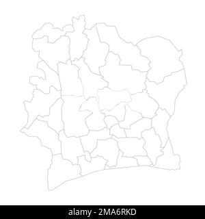 Ivory Coast political map of administrative divisions Stock Vector Image & Art - Alamy