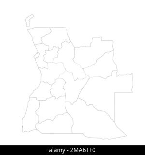 Angola political map of administrative divisions - provinces. Colorful ...
