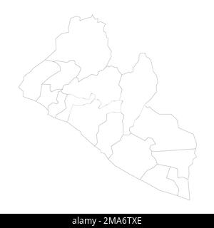 Liberia political map of administrative divisions - counties. Colorful ...