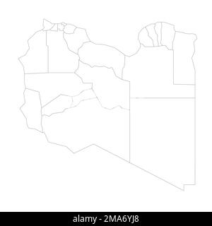 Libya political map of administrative divisions - districts. Isometric ...