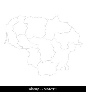 Lithuania political map. Administrative divisions (counties ...