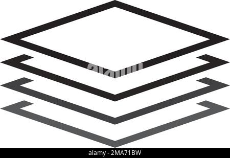 Layer line icon set. Layout sign. Canvas symbol. Vector on isolated ...