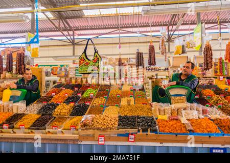 Kaliningrad Central Market, stalls, food, nuts, dried fruit, tropical ...