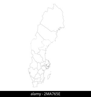 Sweden political map of administrative divisions - counties. Flat ...